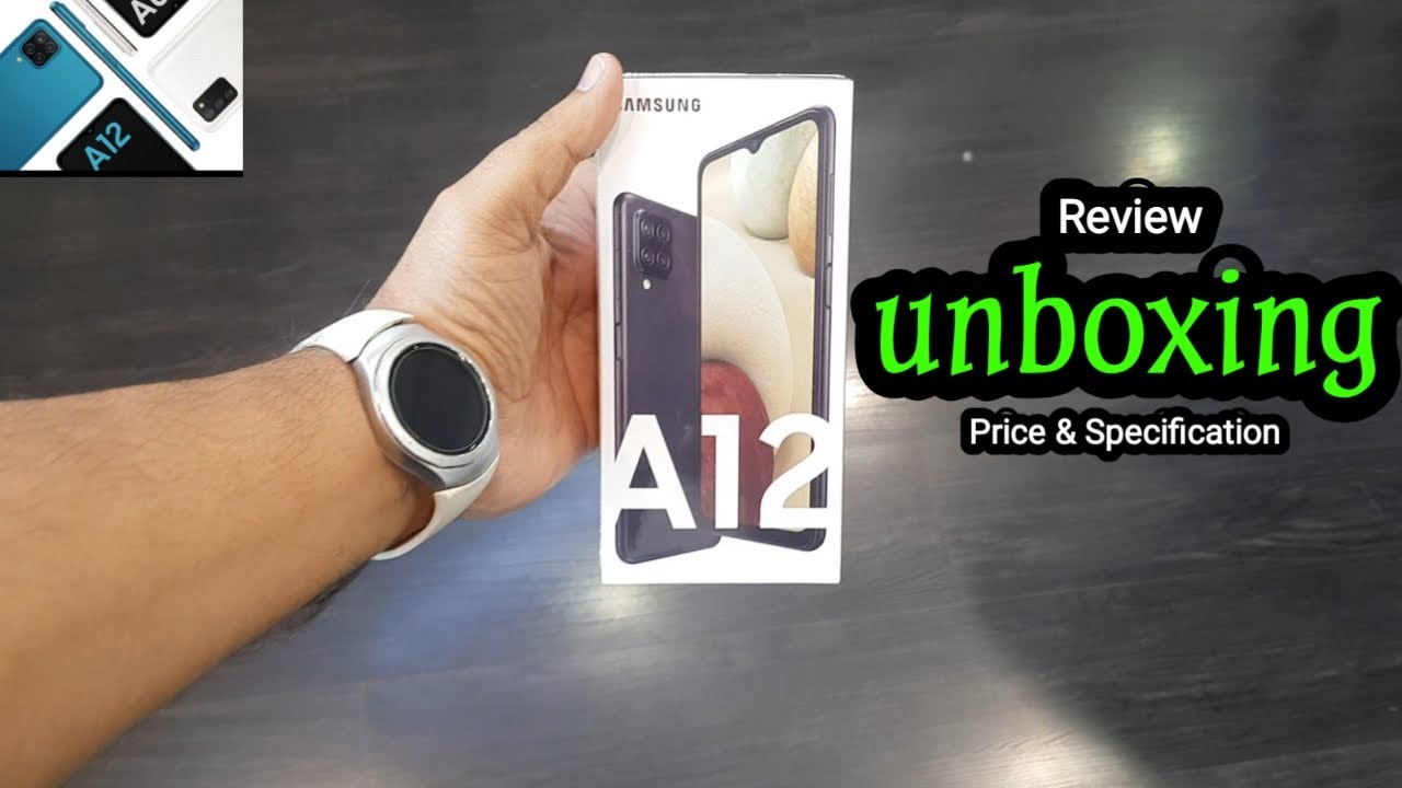 Samsung galaxy A12 unboxing & review with price and specifications in ...