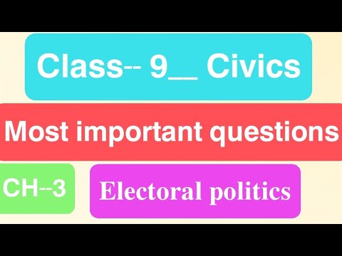 Class 9 civics Most imp. Questions of ch.3 Electoral politics_99 ...