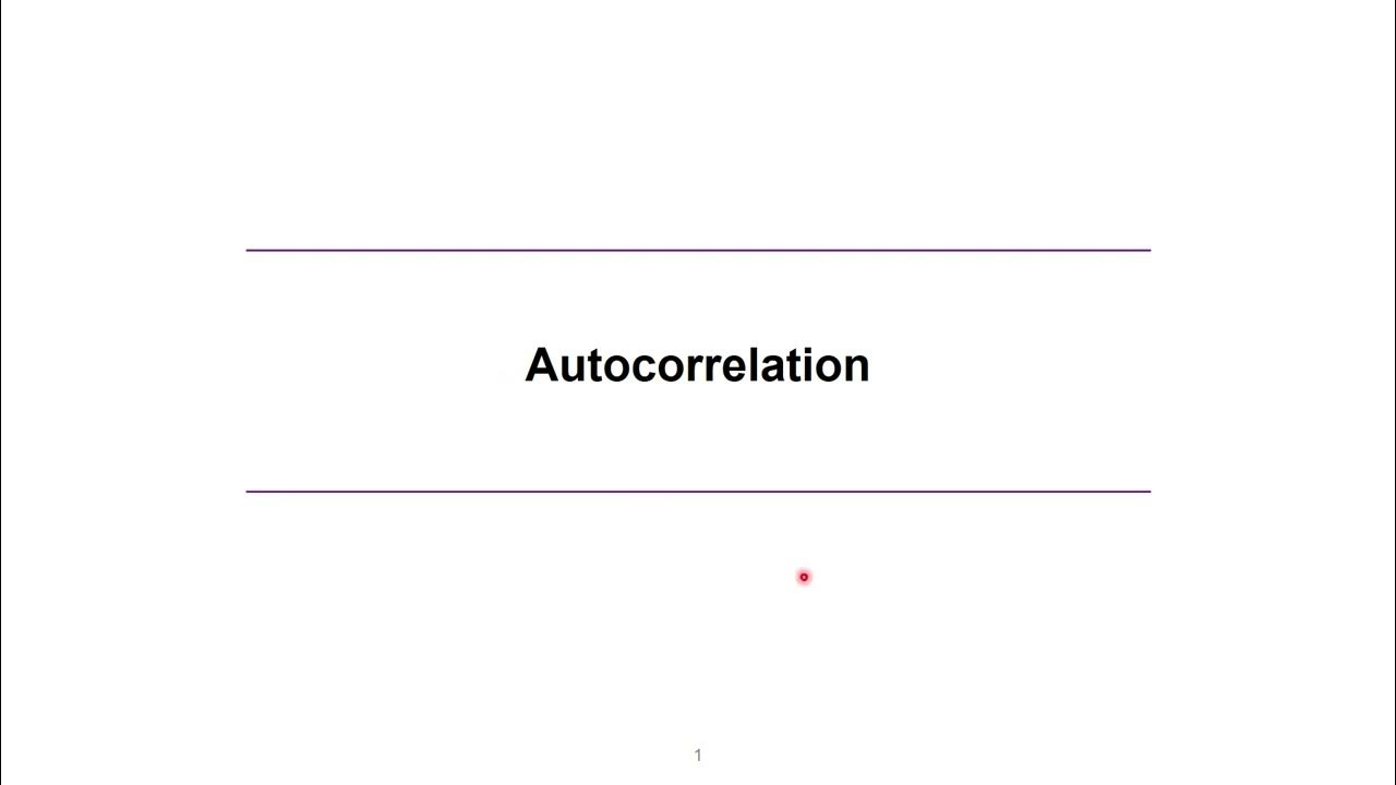 [랜덤프로세스] Autocorrelation 이란? 자기자신의 상관관계 - YouTube