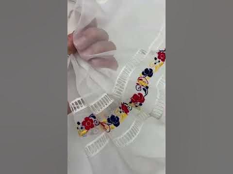 Ткань шелковая органза с вышивкой ришелье Valentino 0721/86 - YouTube