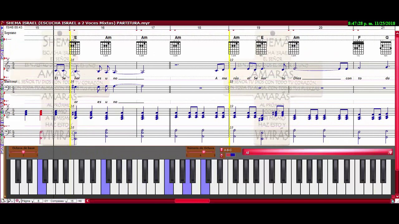 SHEMA ISRAEL (ESCUCHA ISRAEL a 2 Voces Mixtas) PARTITURA - YouTube