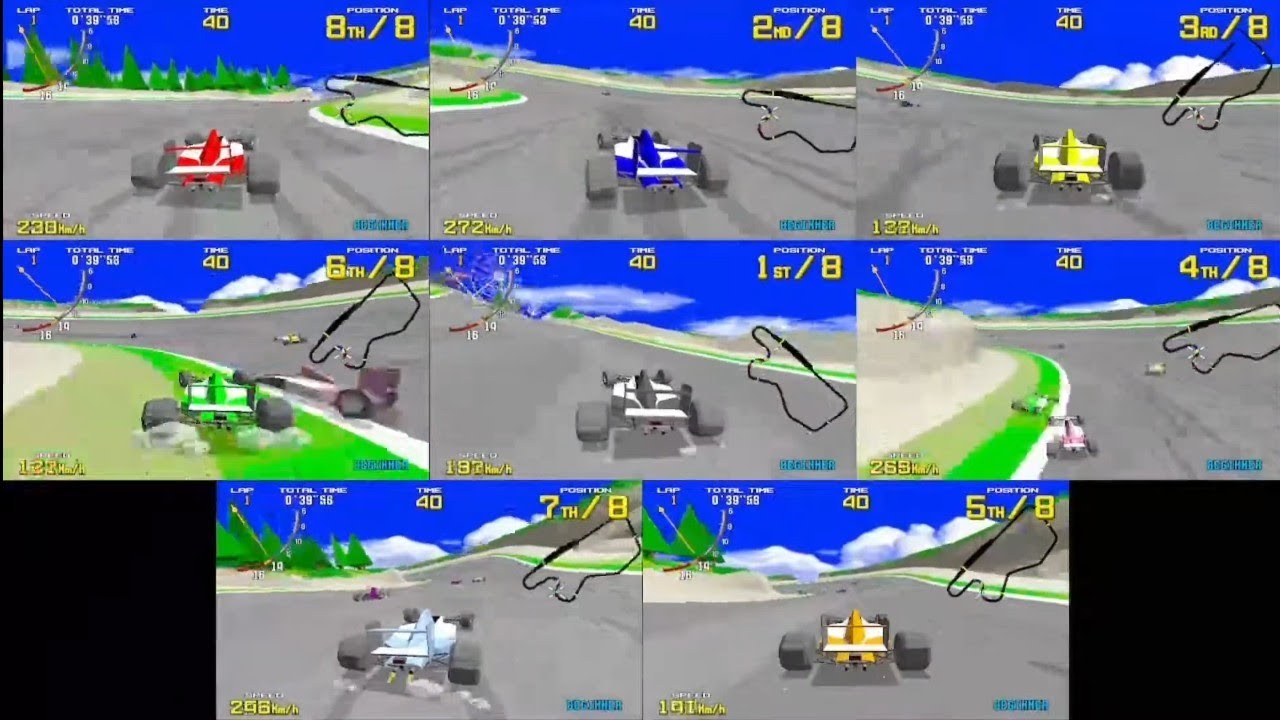 Sega Ages: Virtua Racing - 6 & 8 Player Split Screen [1] (Switch) - YouTube