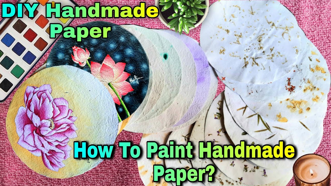 How to make HANDMADE paper for watercolor/HANDMADE paper without frames ...
