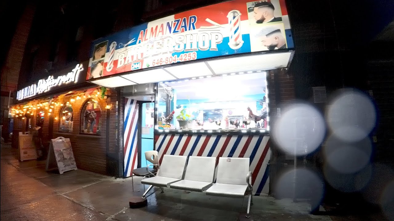 💈 Midnight haircut Only in Bronx new york Walking Tour Rainy Night ...
