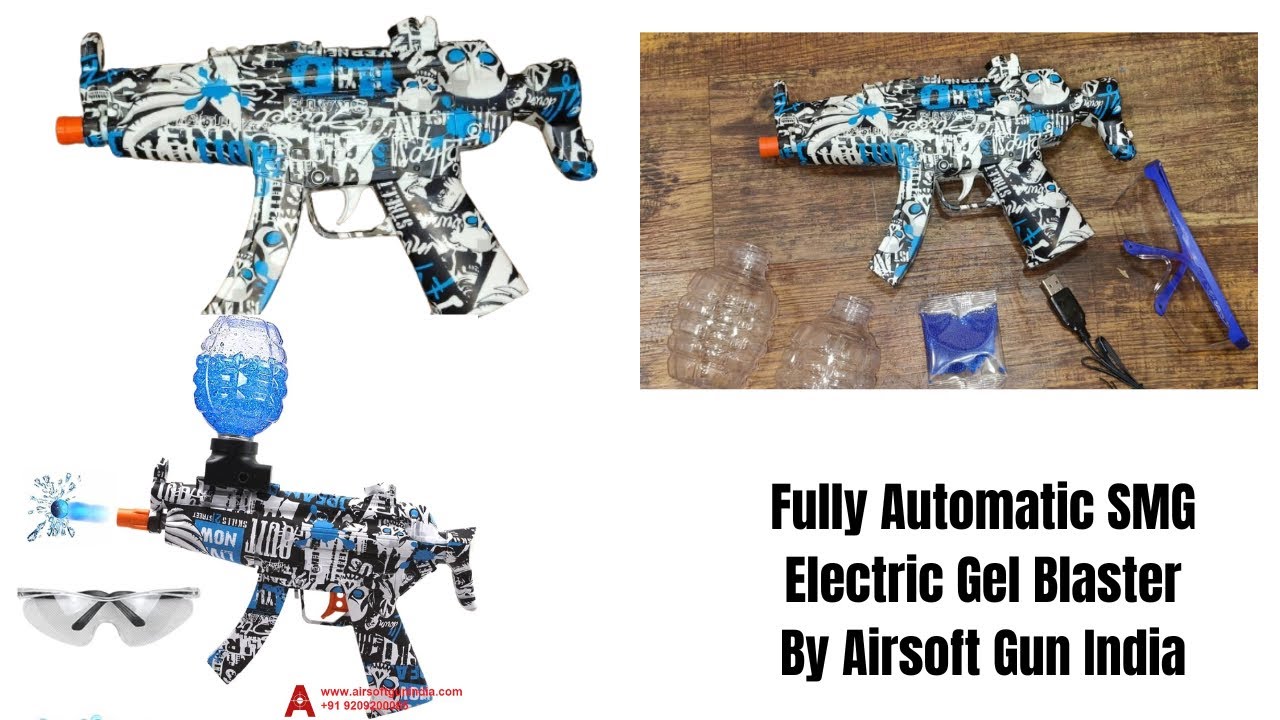 Fully Automatic SMG Electric Gel Blaster By Airsoft Gun India - YouTube
