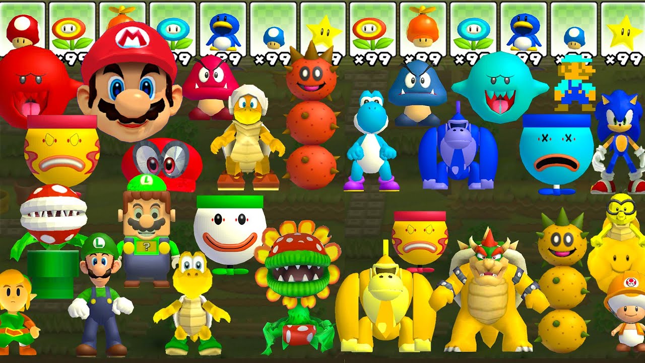 What happens if All Red, Blue, Green & Yellow Mario Characters use ...
