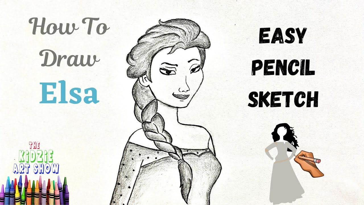 How to Draw Elsa from Frozen. Step by Step Easy Pencil Sketch. Disney ...