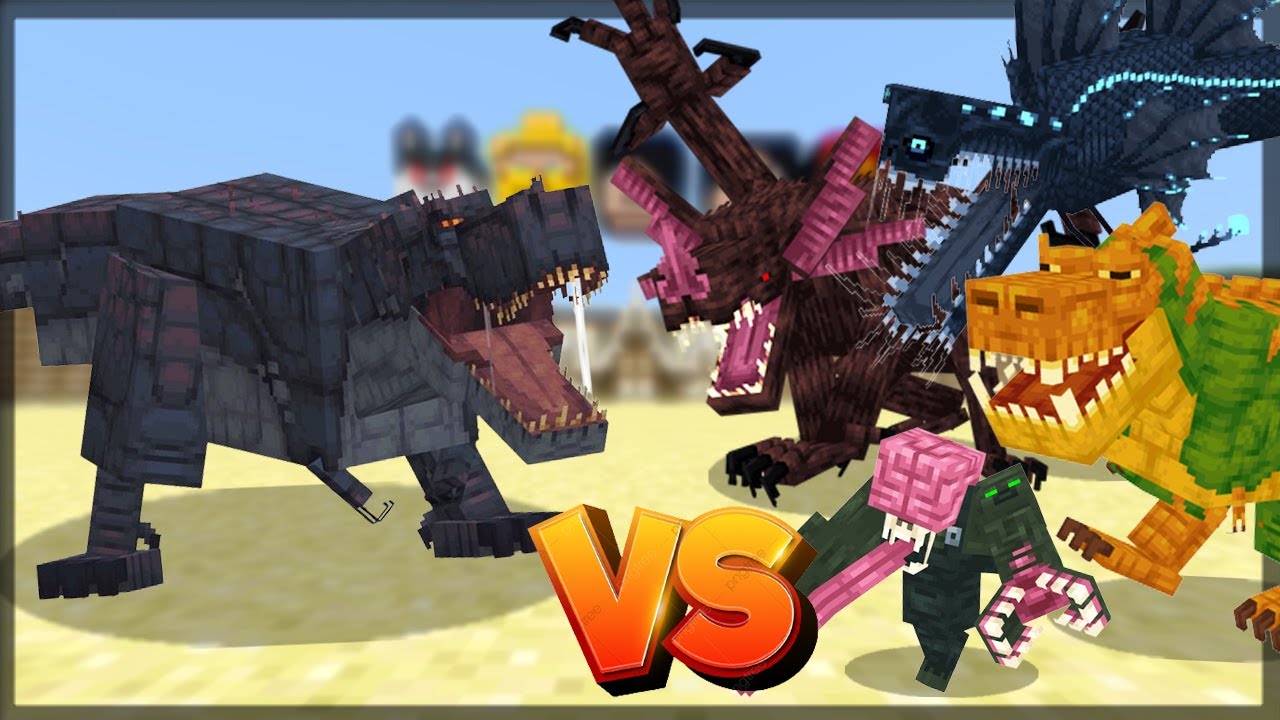 Minecraft: T-REX (THE DAWN ERA) VS ALEX'S CAVES - BATALHA DE MOBS | 1. ...