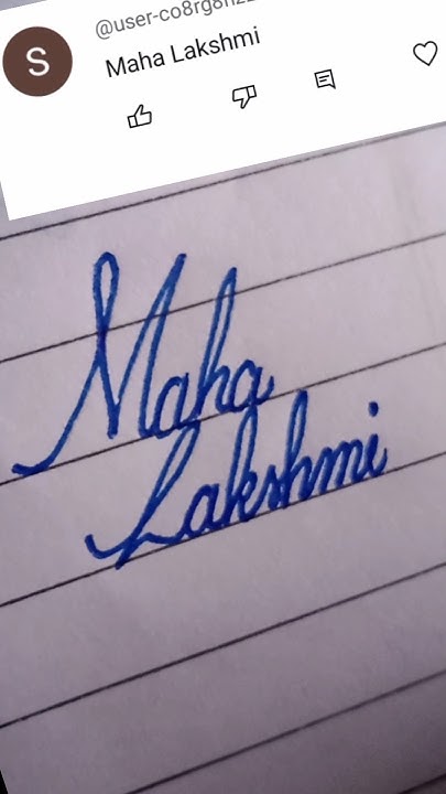 Maha Lakshmi name write in cursive writing #beautiful#cursive#writting#shorts#clips#feeds - YouTube