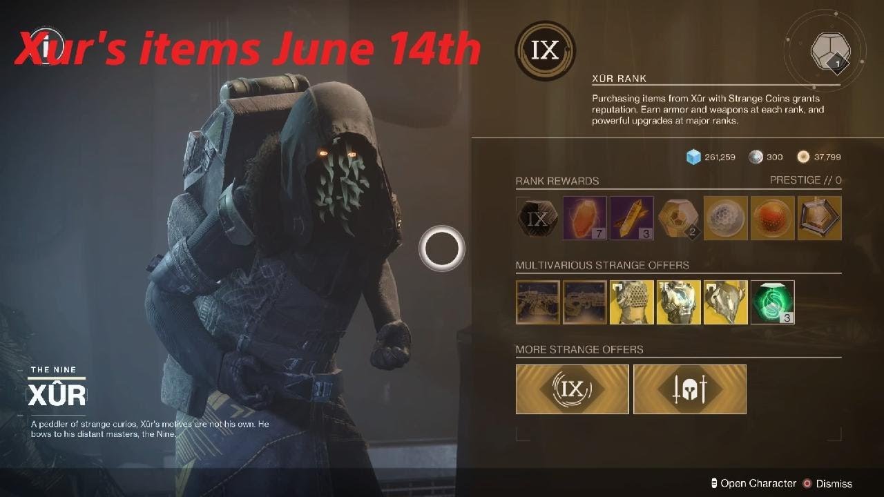 Destiny 2 Xur's items June 14th 2024 - YouTube