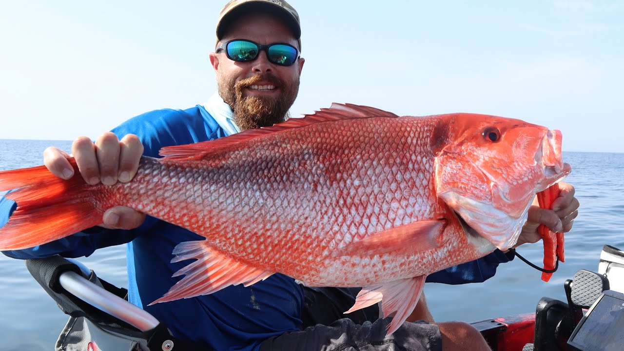 Offshore Kayak Fishing - MONSTER RED SNAPPER - YouTube
