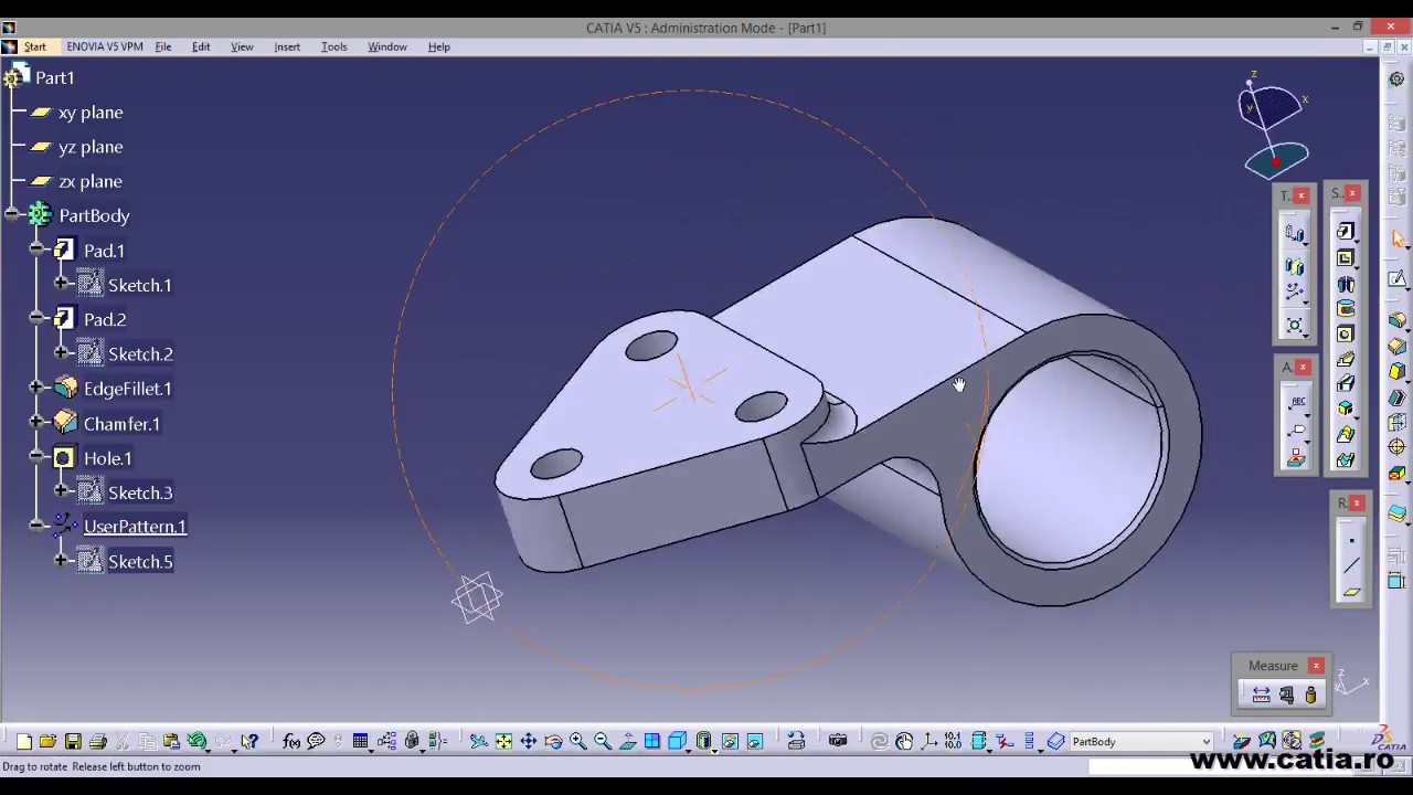 How to create a mechanical part using CATIA Part Design 36 solution 2 ...