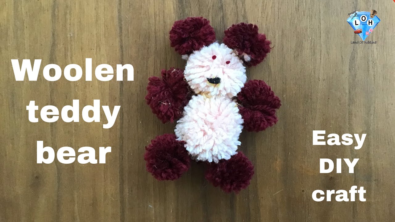 Wool teddy bear | DIY easy craft | Land of hobbies - YouTube
