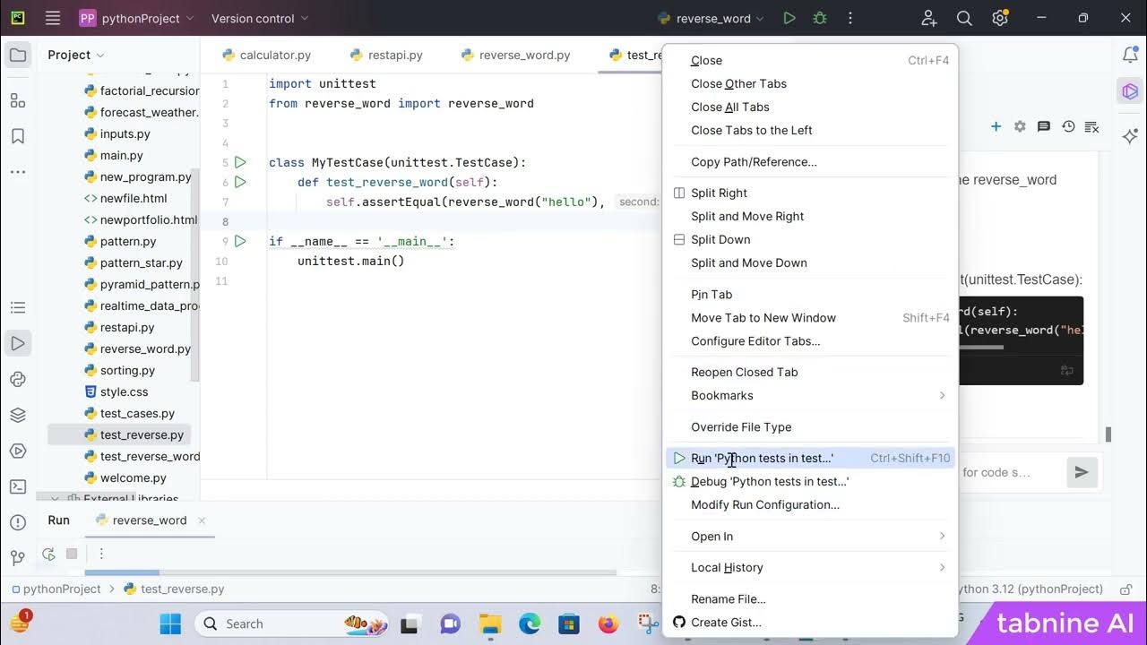6f Tabnine Can Assist In Generating Test Cases Youtube