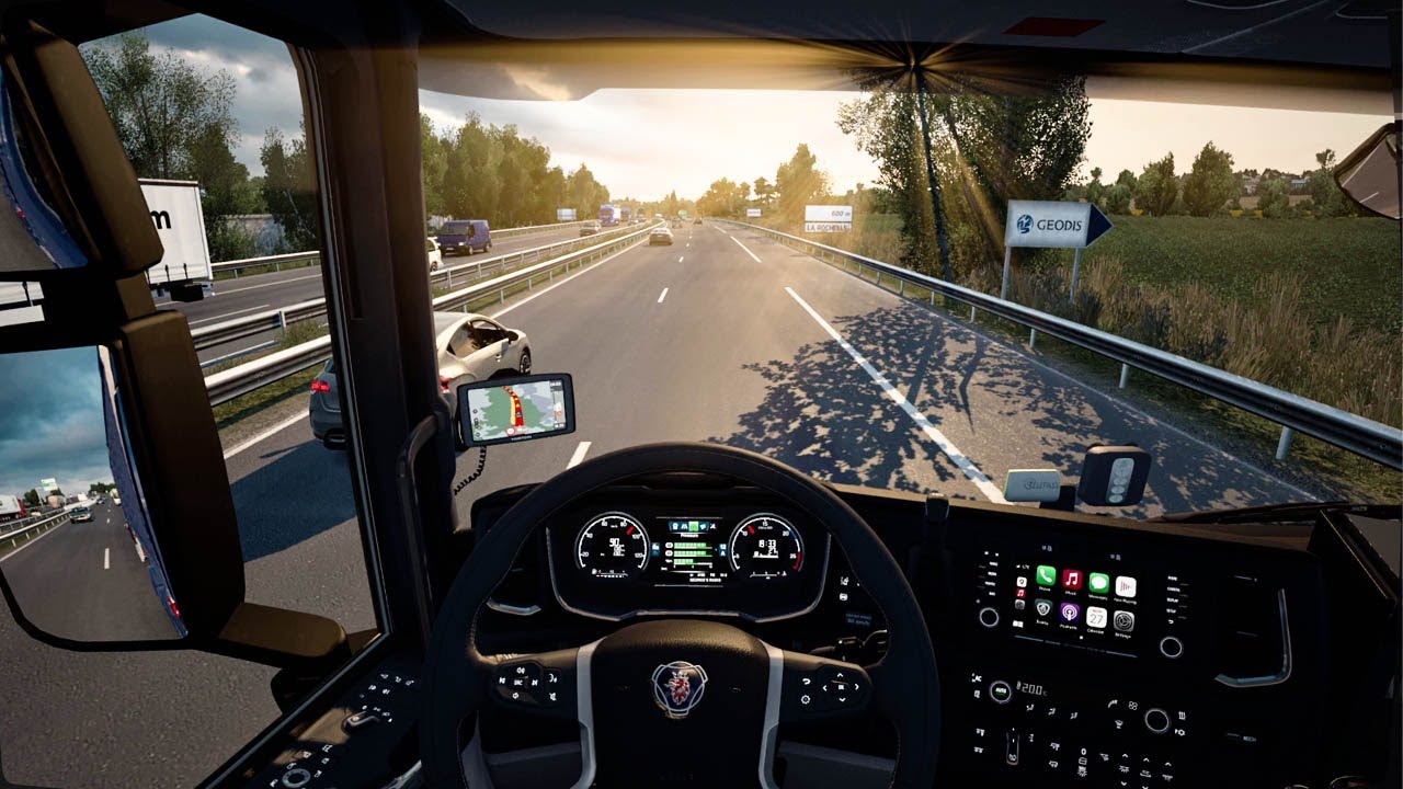 POV truck Driving Scania S450 A47 autoroute to Italy - ETS2 1.47 - YouTube
