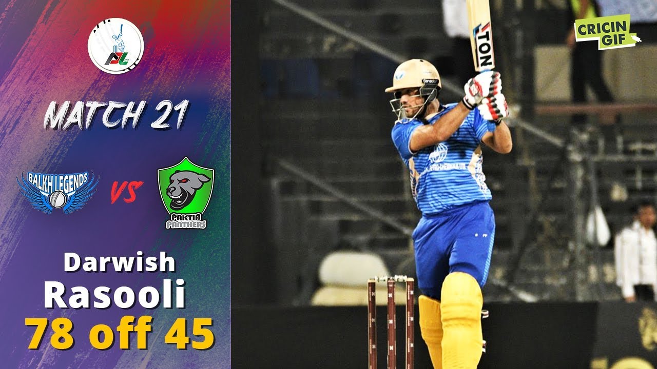 APLT20 M21: Darwish Rasooli's innings of 78(45) against Nangarhar ...