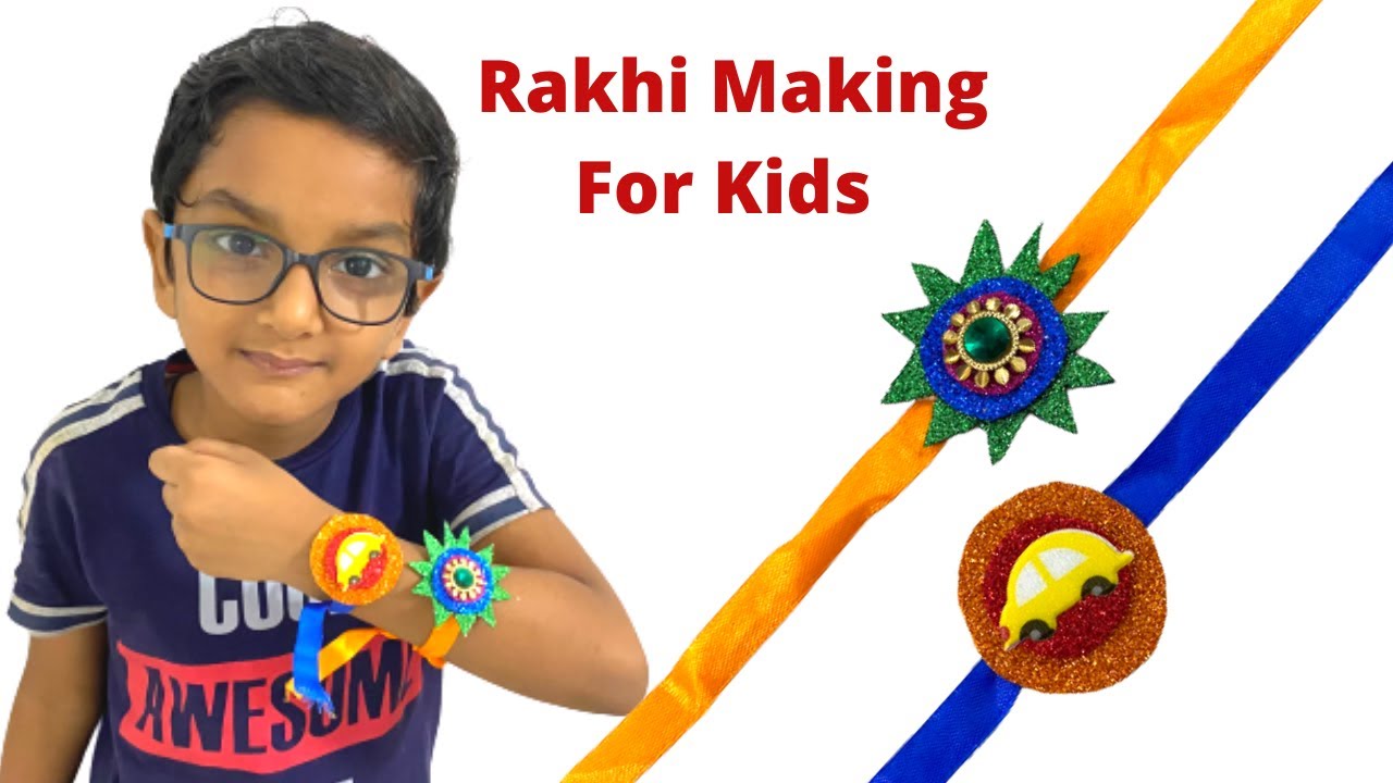 How to make Rakhi at home | Easy rakhi making for School competition ...