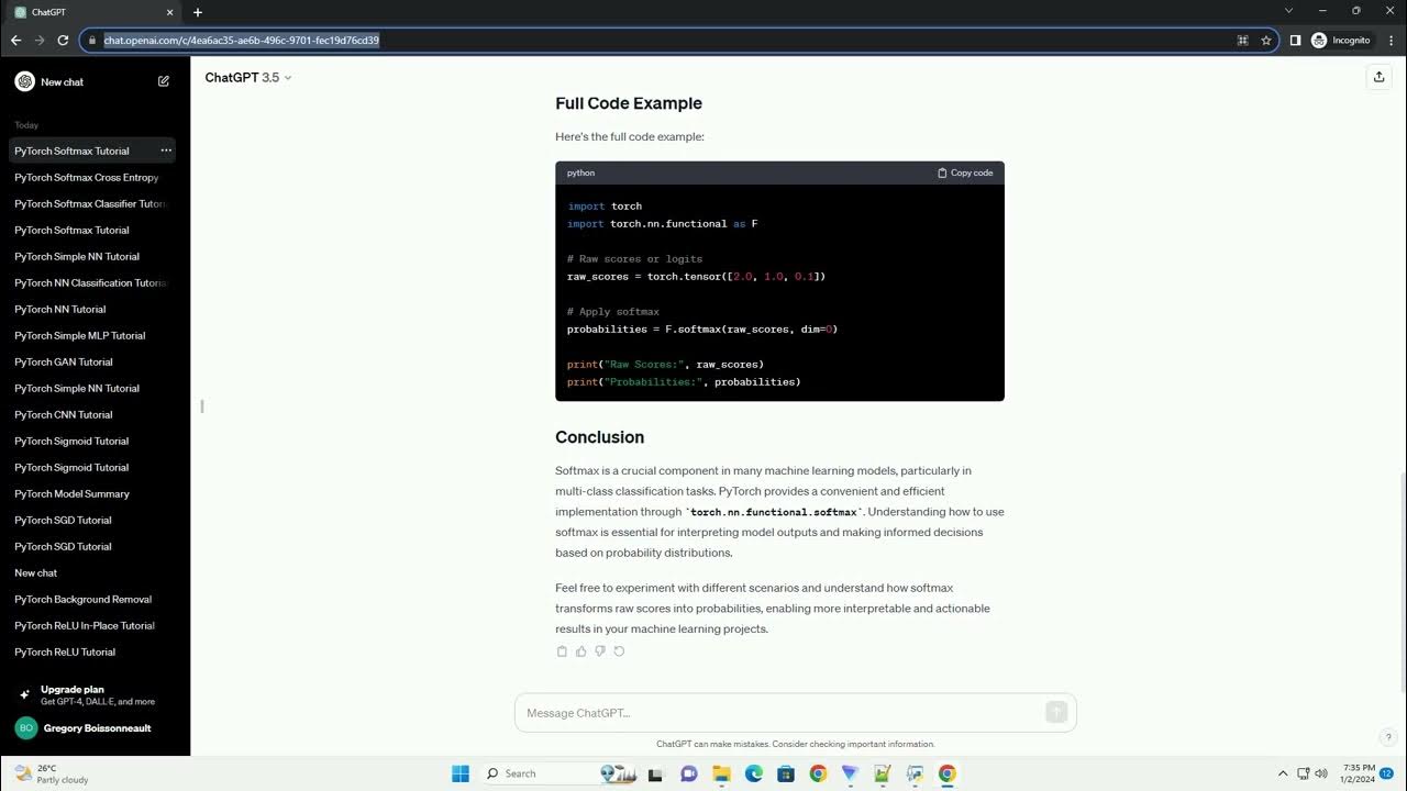 Pytorch Softmax Example Youtube
