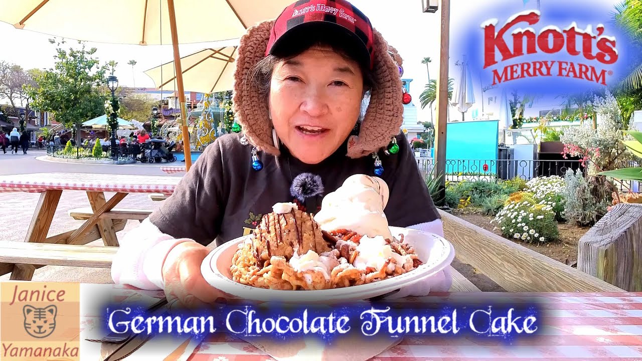 2023 Knott's Merry Farm: German Chocolate Funnel Cake at Ghost Town ...