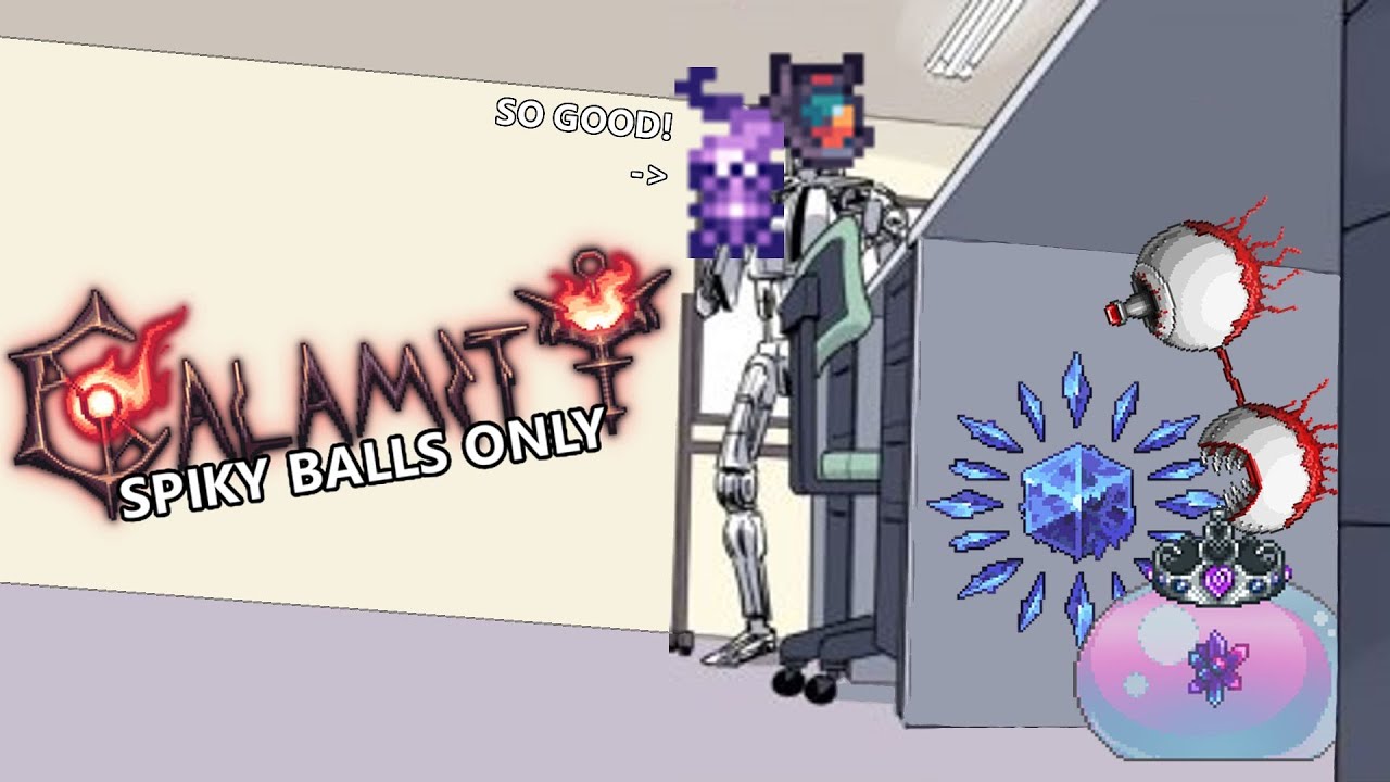 Beating 3 Bosses First Try | Calamity Spiky Balls Only [6] - YouTube
