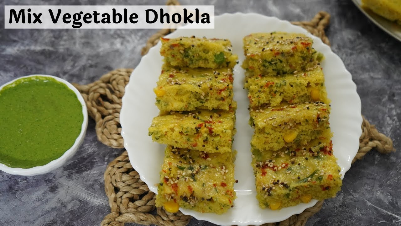 Instant Mix Vegetable Dhokla Recipe | Healthy Jowar Dhokla | Diet ...
