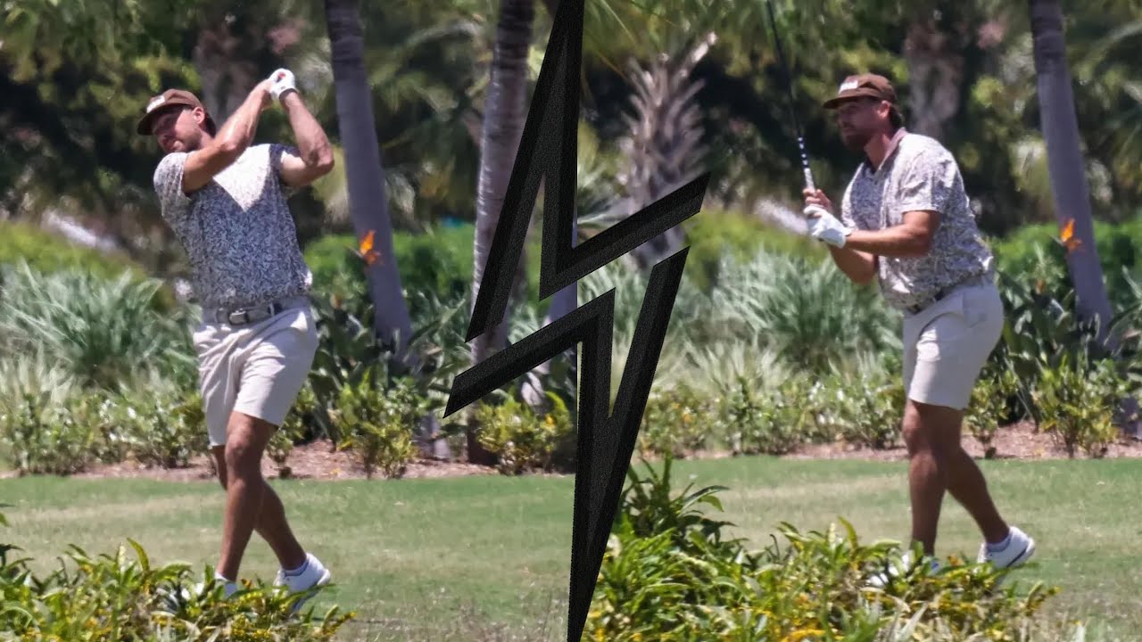Travis Kelce goes golfing with pal at Florida country club as he ...