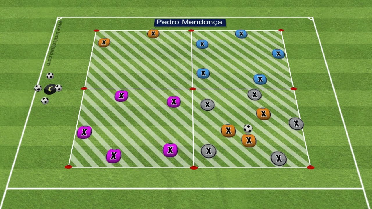 4 Teams Rondo '5v3 in each square' - Pedro Mendonça - YouTube