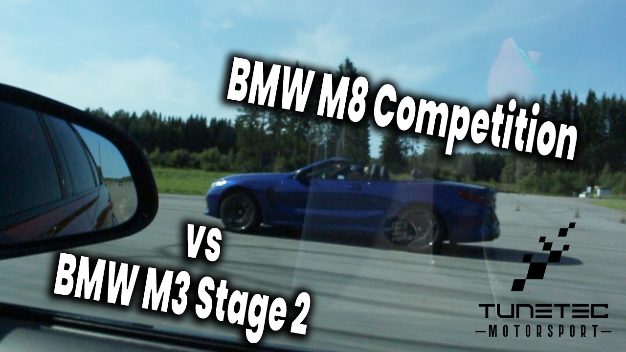 BMW M3 Stage 2 vs BMW M8 Competition - 1/2 Mile Rolling Start - YouTube