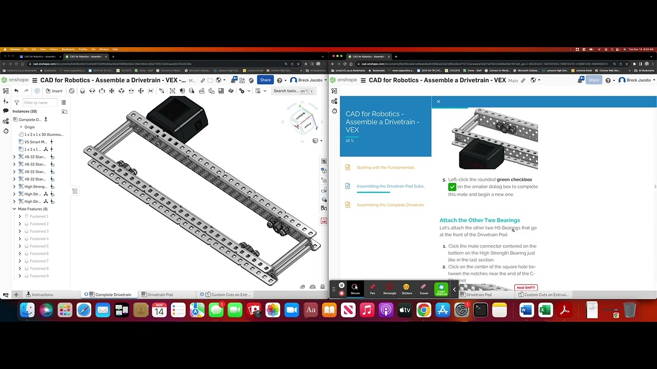 Onshape Assemble a VEX Drivetrain part 3 - YouTube