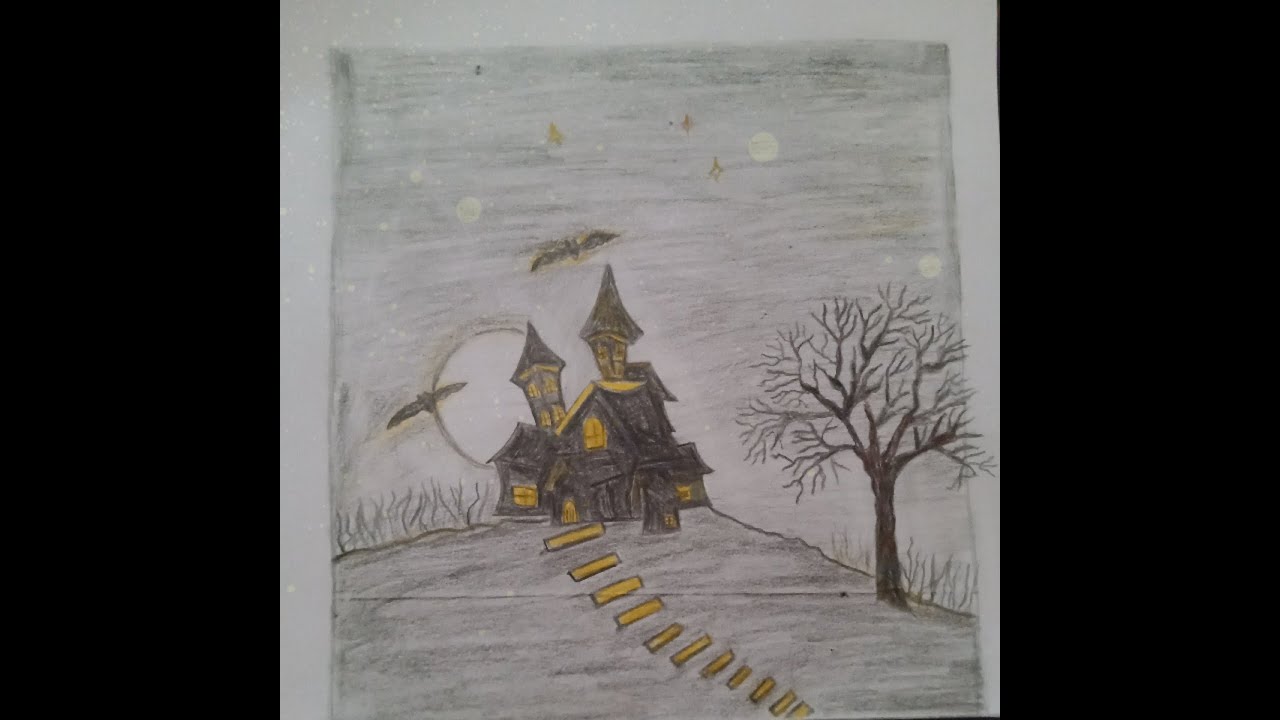 How to Draw a Haunted House: Step by Step - YouTube