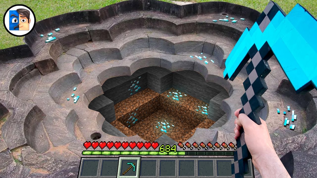 Minecraft in Real Life POV - SECRET UNDERGROUND DIAMOND CAVE Minecraft ...