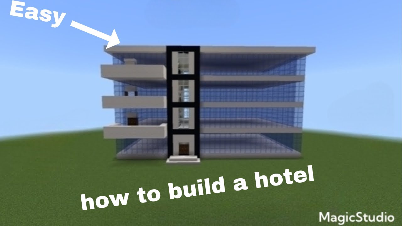 How to build a hotel in (Minecraft) gameplay tutorial part #2 - YouTube