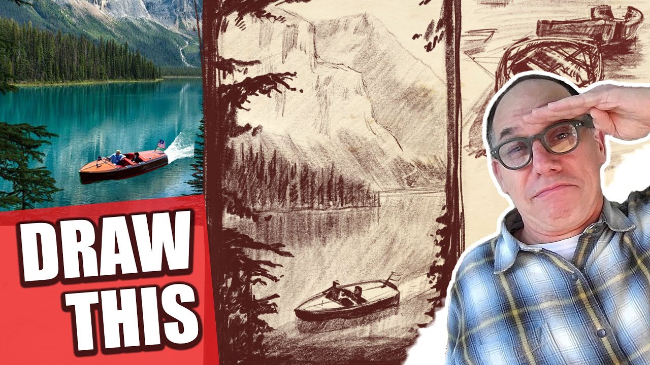 Let's draw a Chris Craft Boat Travel poster. - YouTube