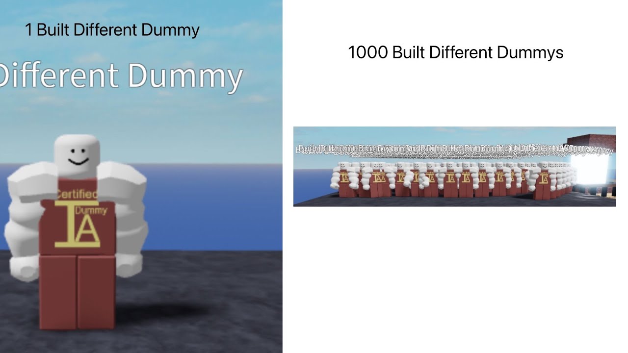 1 Built Different Dummy vs like 1000 Built Different Dummy's -Roblox ...