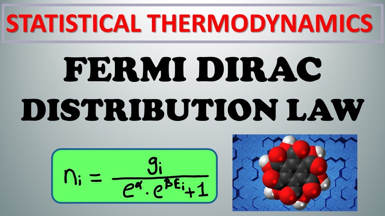 FERMI DIRAC DISTRIBUTION LAW - YouTube