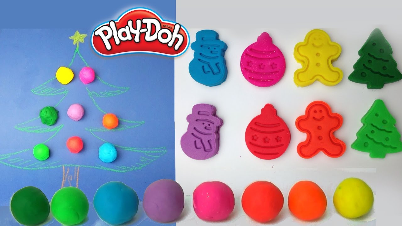 Play Doh Christmas Fun! Learn Colors ⭐️ Christmas Tree ⭐️ Snowman ⭐️ ...