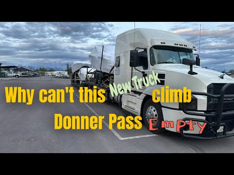 2024 Mack Anthem stringer getting stuck on Donner Pass. - YouTube
