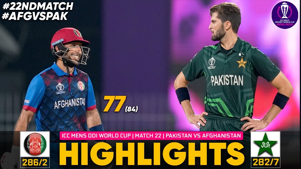ICC World Cup 2023 | Afghanistan vs Pakistan | Full Highlights 2023 ...