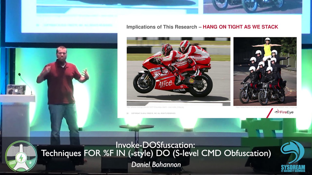 HIP18 - Talk 07 - Invoke-DOSfuscation: Techniques FOR %F IN (-style) DO (S-level CMD Obfuscation ...