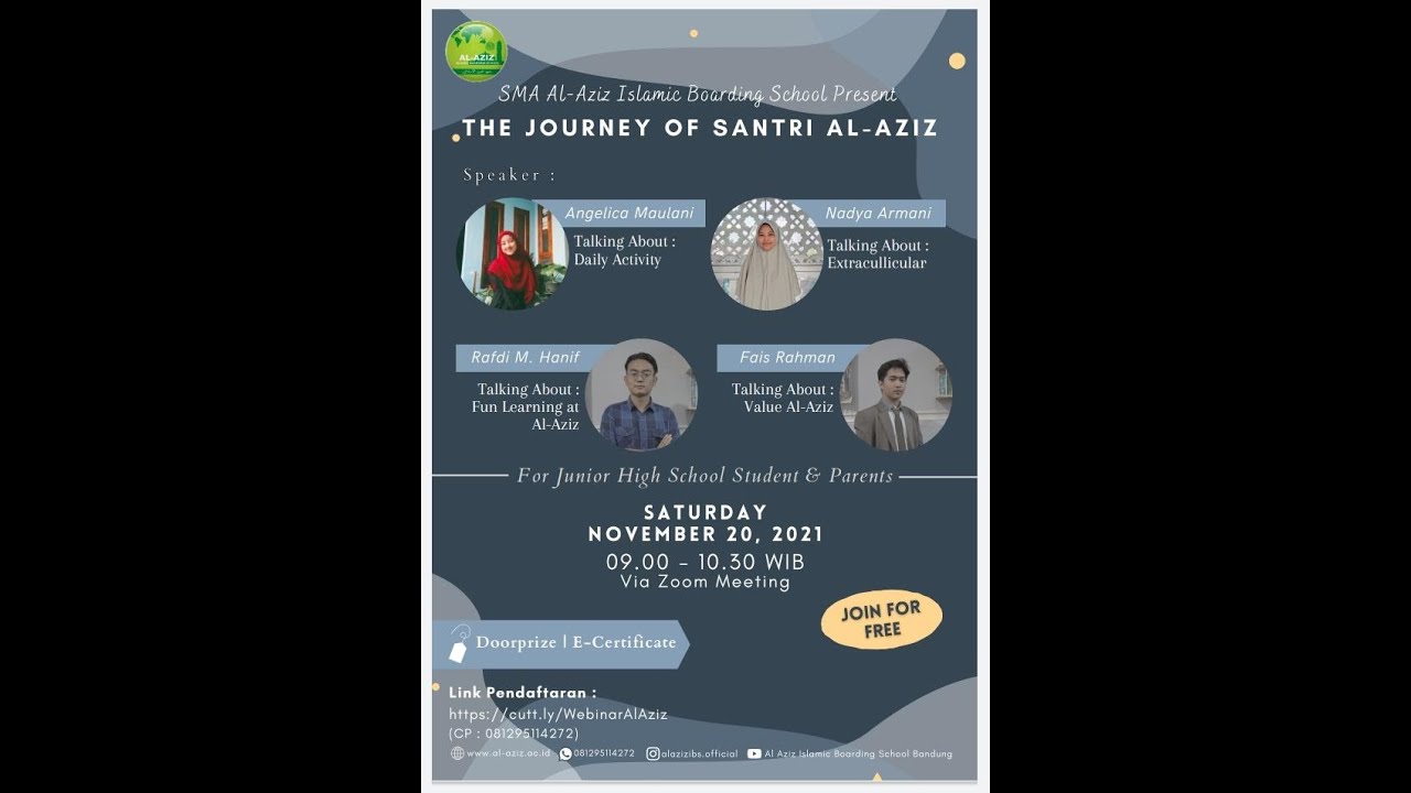 WEBINAR: The Journey of Santri Al Aziz| SMA AL AZIZ ISLAMIC BOARDING ...