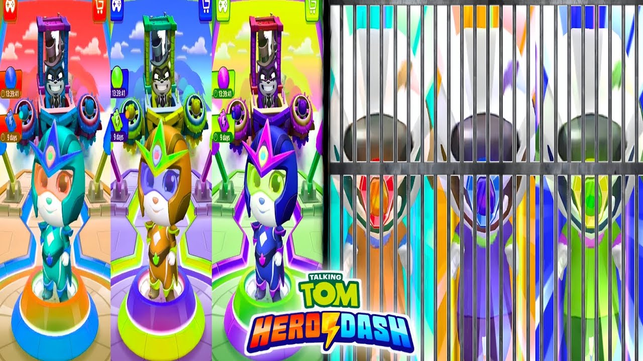 Talking Tom Hero Dash - 3 Colour Grading Fire Arrow Angela Fight The 3 ...