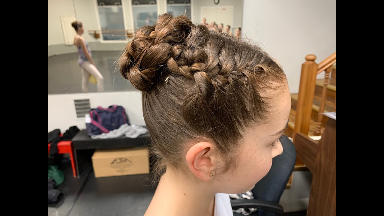 Middle Part high braided bun - YouTube