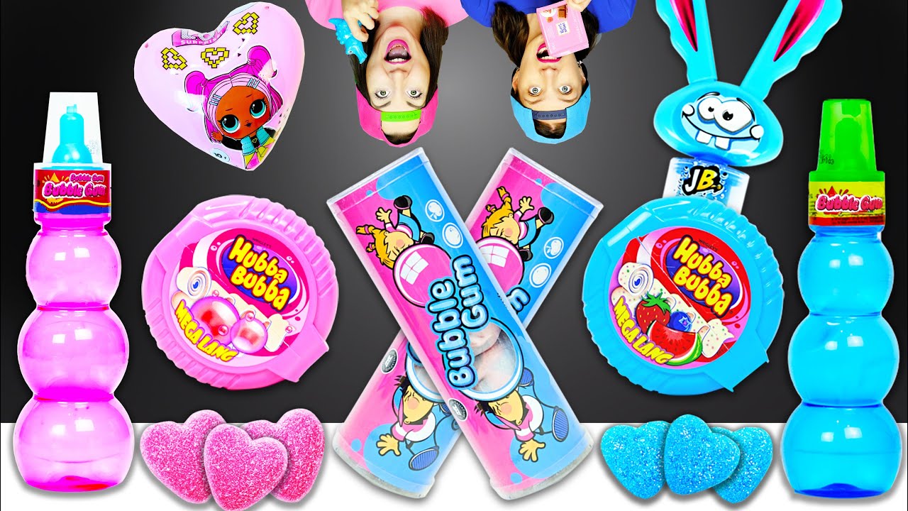 PINK FOOD VS BLUE FOOD CHALLENGE 핑크색 푸른 디저트 챌린지 by Pico Pocky - YouTube