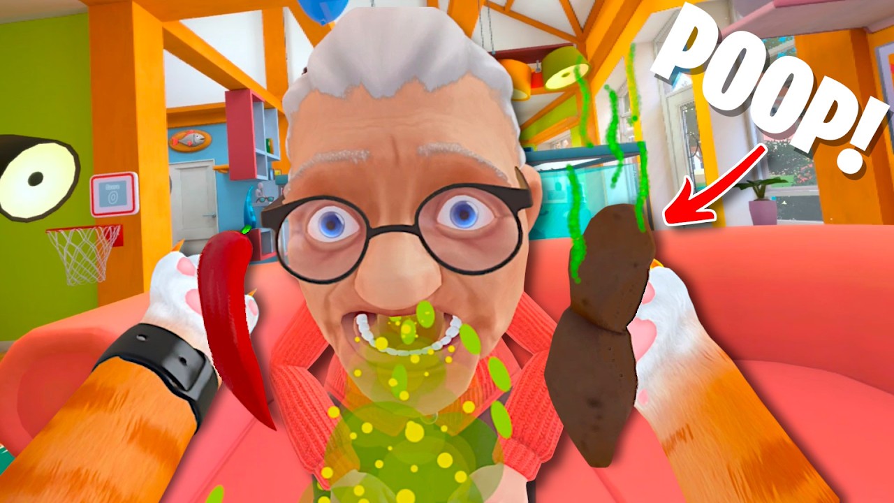 Feeding Granny EVERYTHING in the new UPDATE - I Am Cat VR - YouTube
