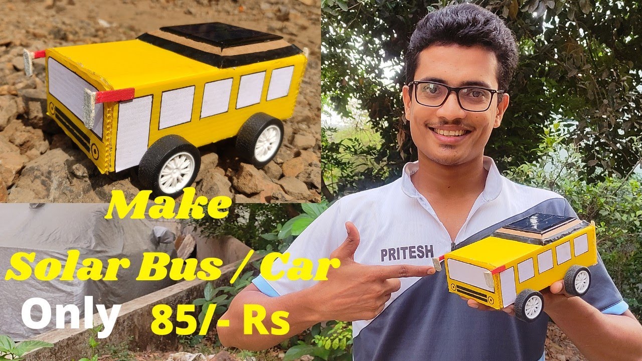 #pritechminiproject How To Make A Solar Bus At Home || How To Make A ...