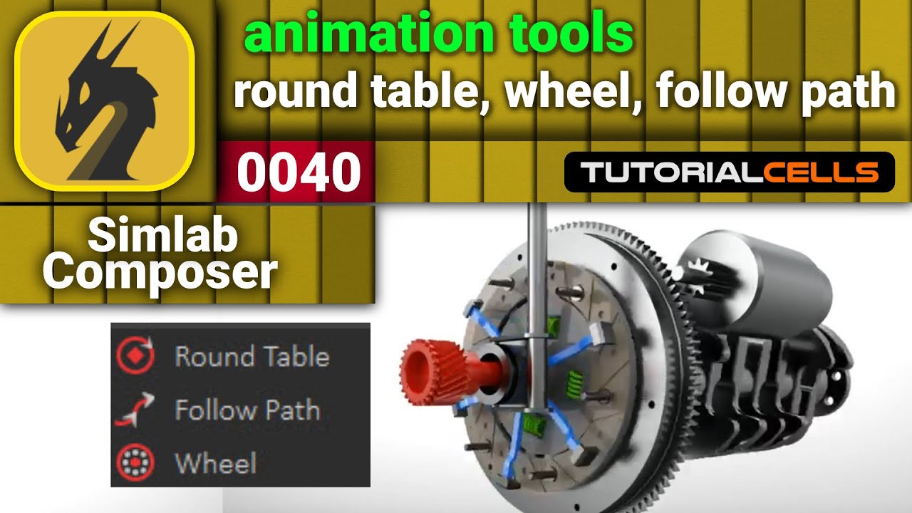 0040. round table, wheel, follow path animation tools in simlab composer - YouTube