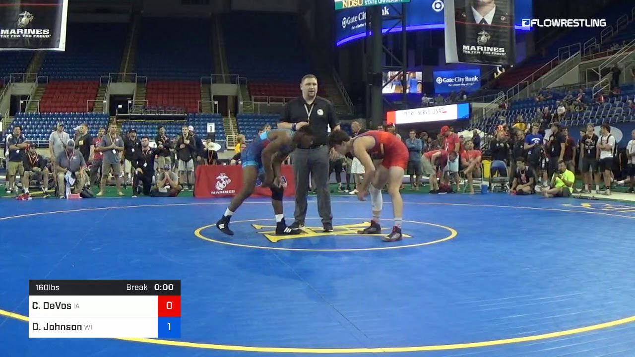 160 Lbs Semis Cade DeVos Iowa Vs Dajun Johnson Wisconsin - YouTube