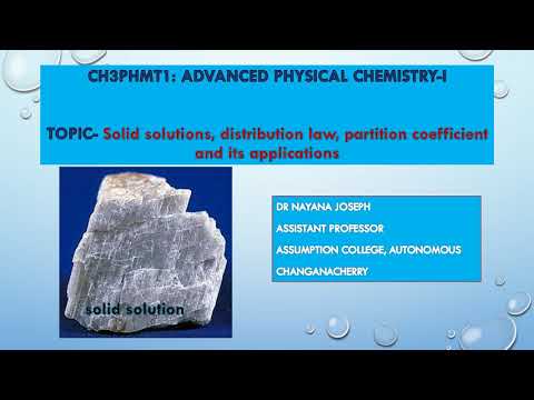 solid solutions, Nernst distribution law and its applications - YouTube