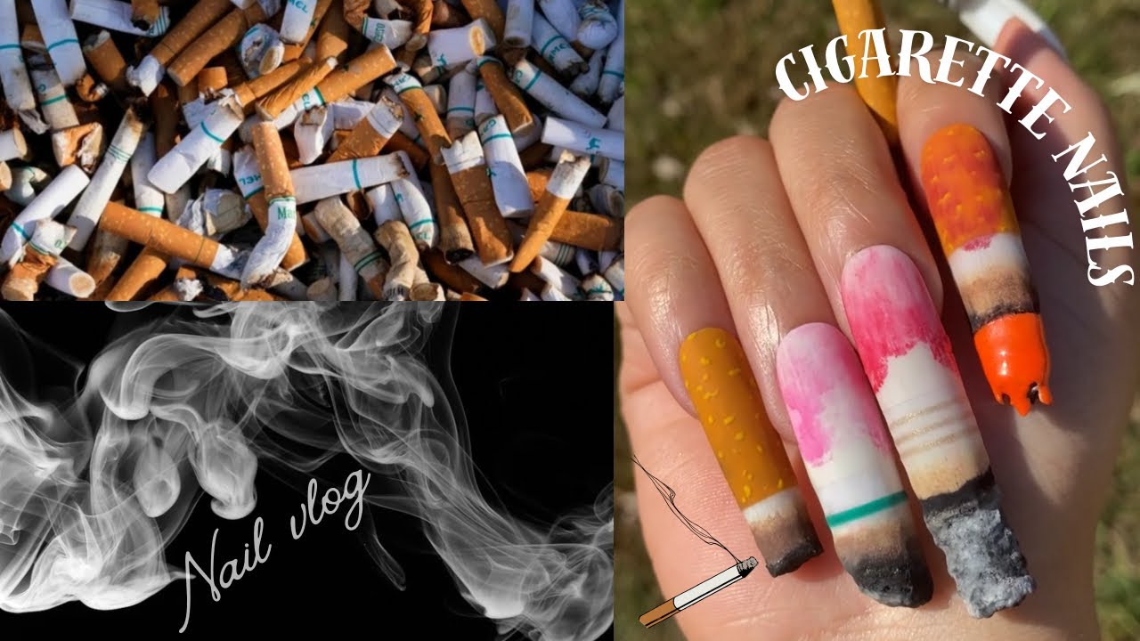 Cigarette Nails🚬| Nail vlog 🤷‍♀️#trynewthings #nailartist #nailartideas ...