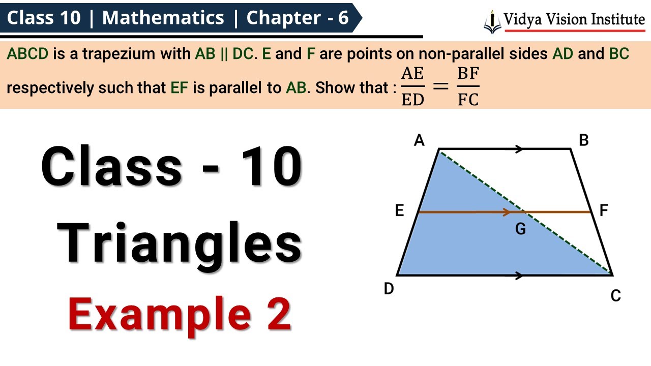 Triangles - Example 2 🌟 Class 10 Maths Chapter 6 🌟 CBSE, NCERT 🎯 - YouTube